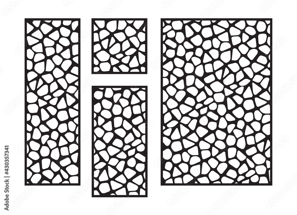 Cnc, laser cutting vector template. Abstract panel, privacy fence, room ...