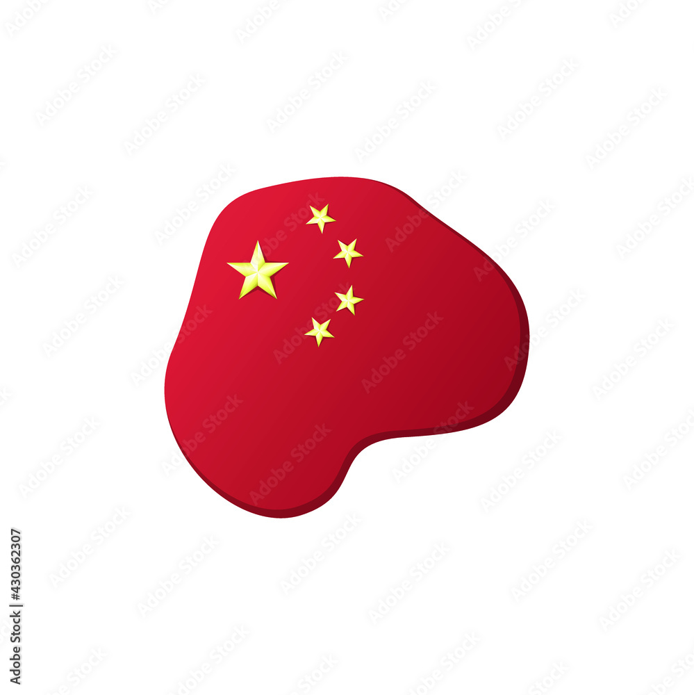 China flag logo with golden stars vector on white background Stock ...