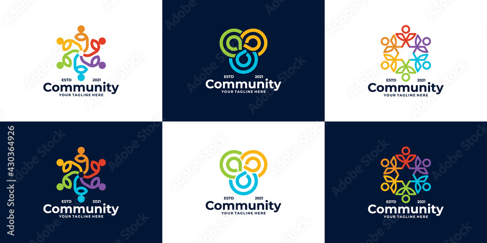 abstract logo People and community Logo Design for Teams or Groups ...