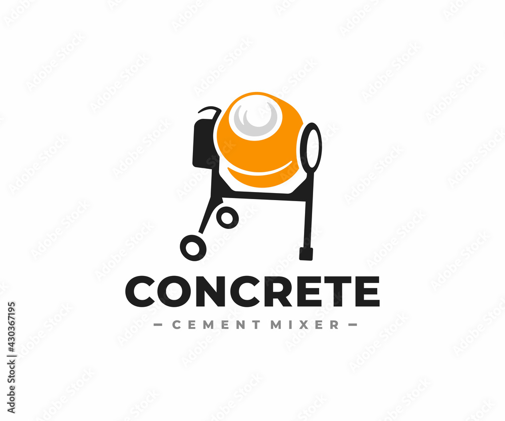 Concrete mixer logo design. Cement mixer machine vector design ...