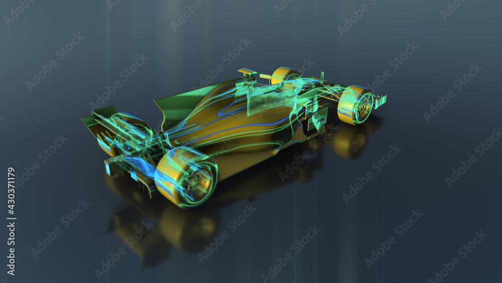 Abstract animation of a futuristic race car speed in 4K UHD. Nice 3D ...
