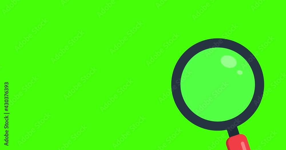 Magnifier animation. Search concept. Magnifier. Flat style. Green ...