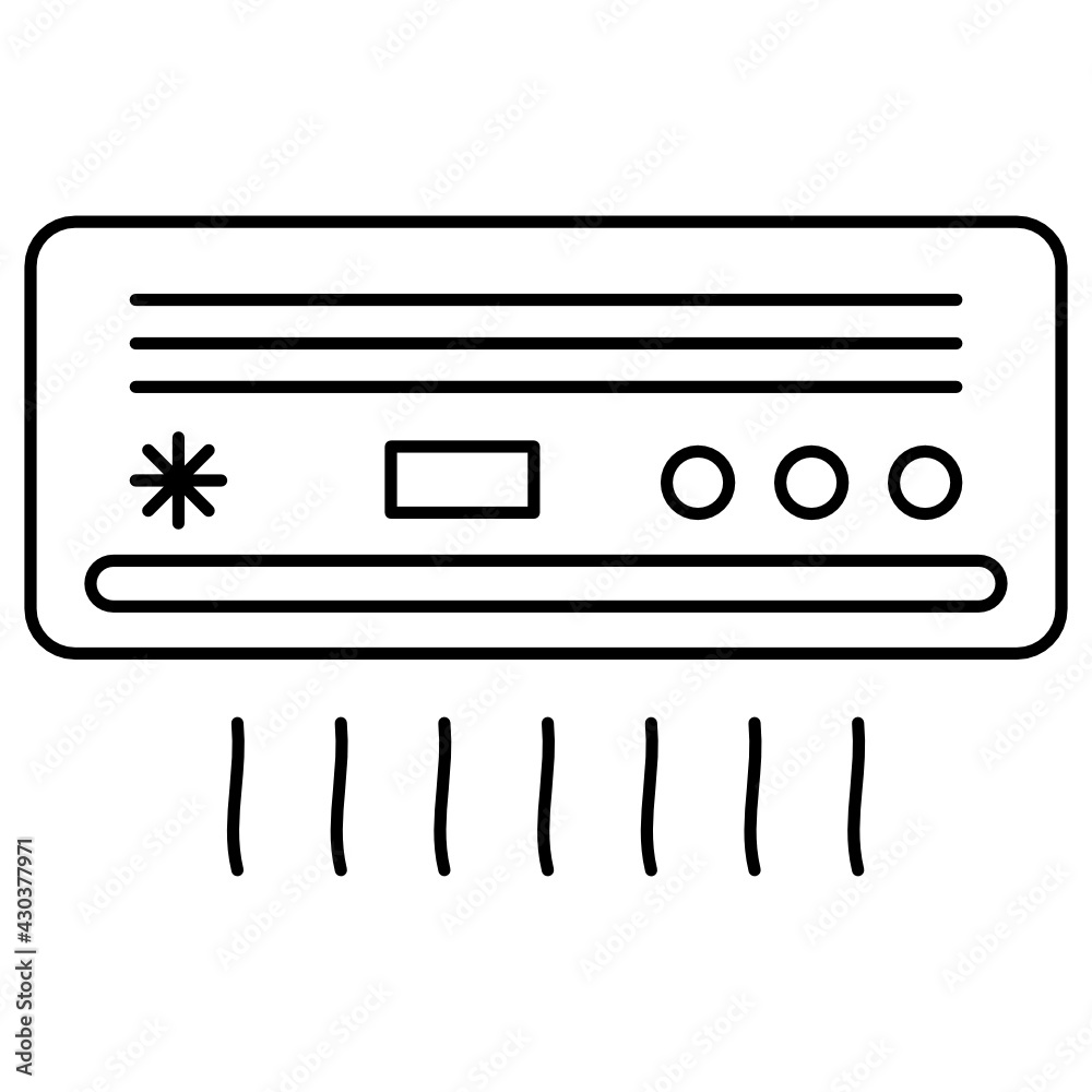 Split Type Wall Mounted Indoor Unit Air Conditioner Concept Vector ...