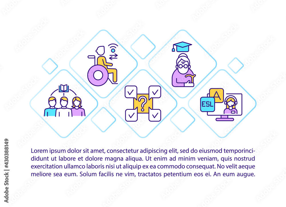 Reducing digital exclusion concept line icons with text. PPT page ...