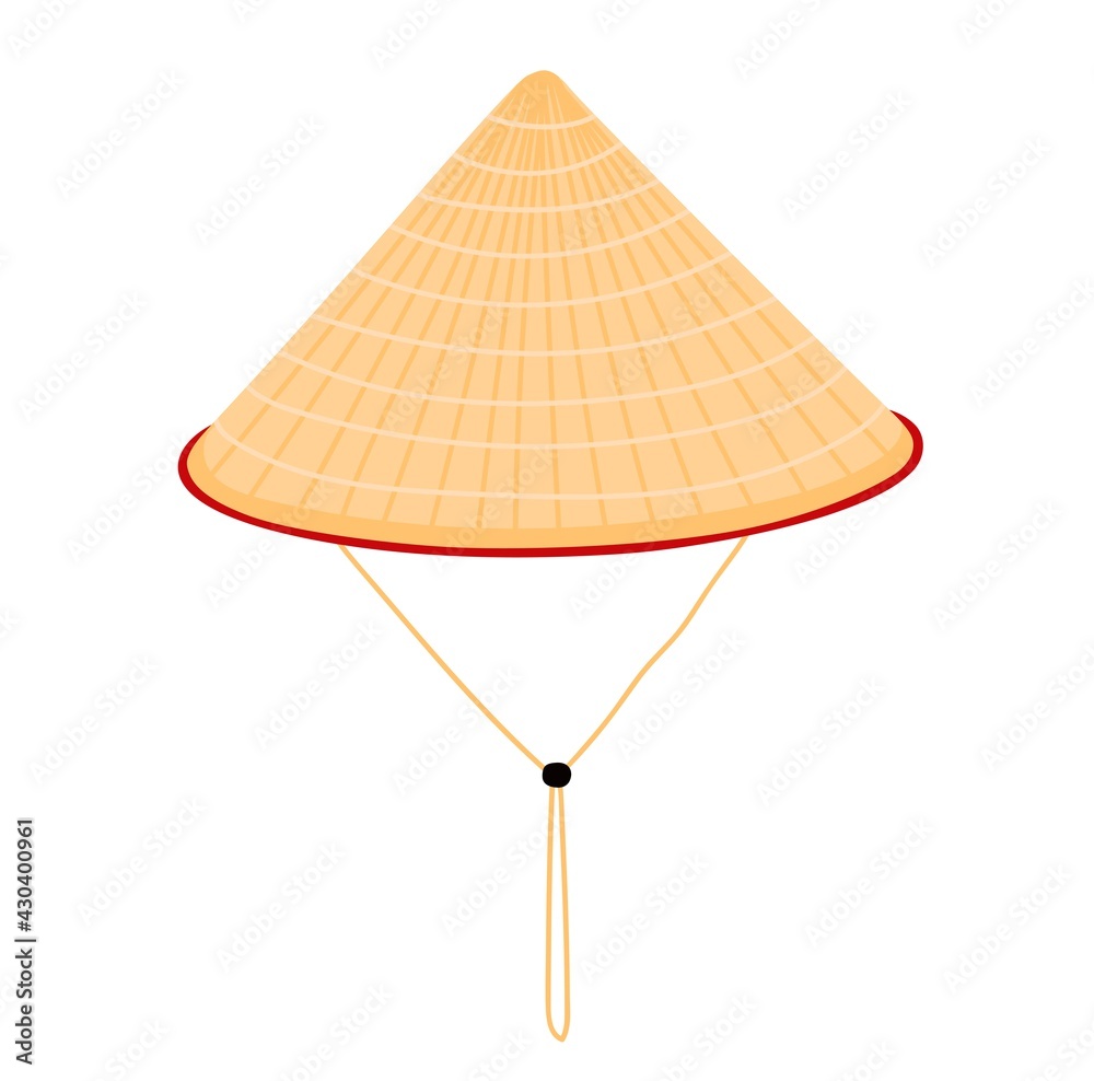 Asian conical hat. Vietnamese triangle nonla hat. Non la headdress ...