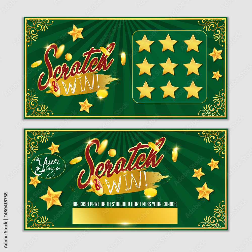 Scratch tickets. Vector templates. Luck Stock Vector | Adobe Stock