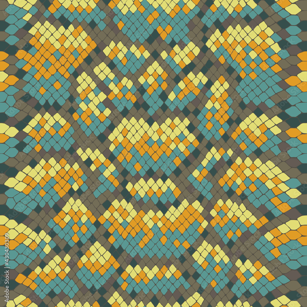 Vector snake skin, reptile camouflage pattern for fabric design. Animal ...
