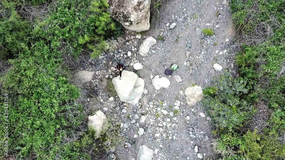 Barranco de Tenerife, plano cenital, perspectiva con dron, vuelo, plano ...