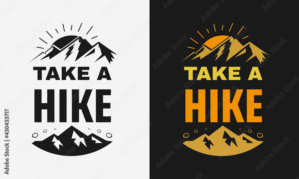take a hike, vector modern logos of camping theme, suitable for apparel ...