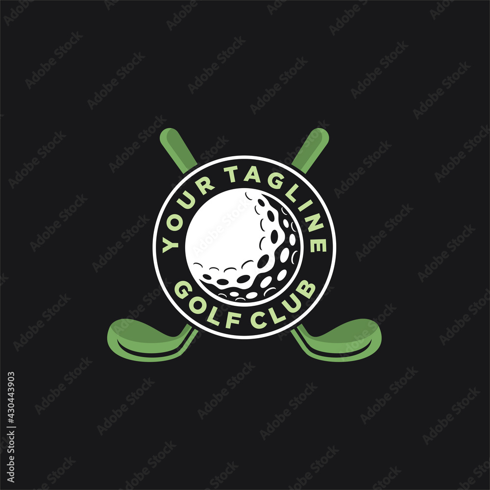 Golf club sport icons and badges. Vector symbols of golf player ...