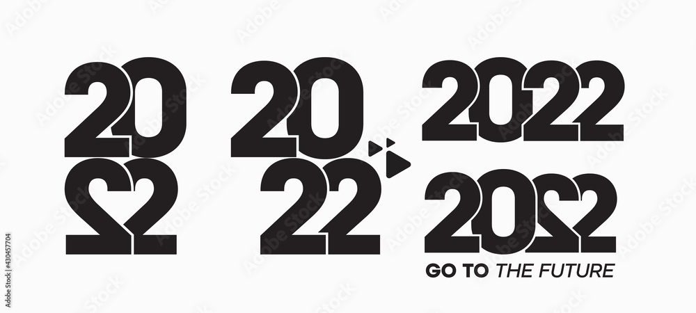Happy New Year 2022 logo text design. Cover of business diary for 2022 ...