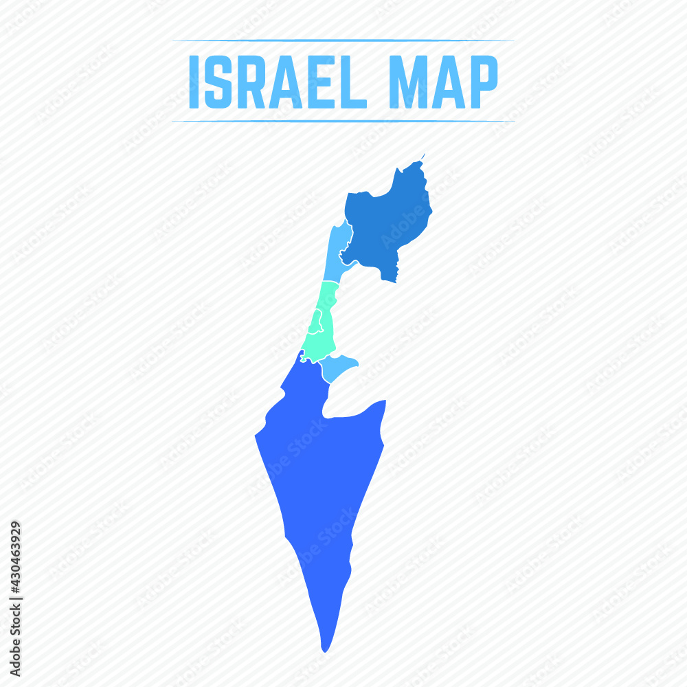 Israel Detailed Map With Regions Stock Vector | Adobe Stock