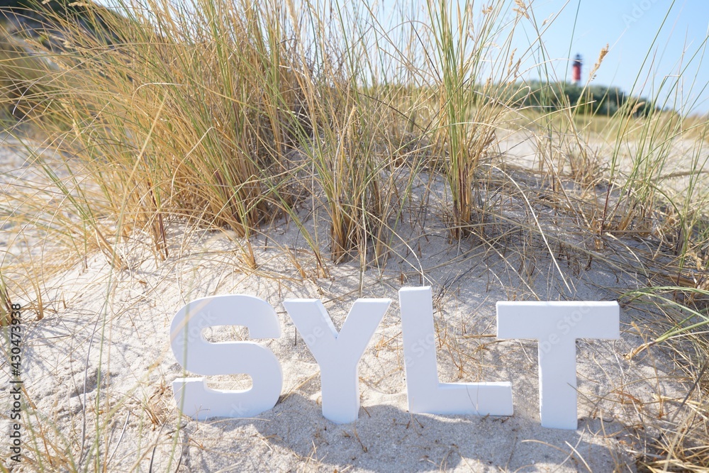 Sylt Schriftzug Dünen Leuchtturm Nordsee Stock Photo | Adobe Stock