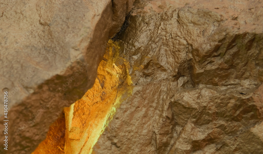 A Depiction of a Golden Rock, Showing the Metallic Painted Texture of ...