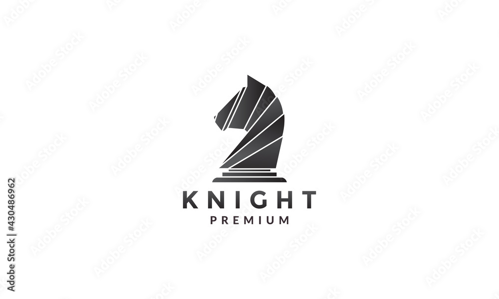 geometric knight chess abstract logo symbol icon vector graphic design ...