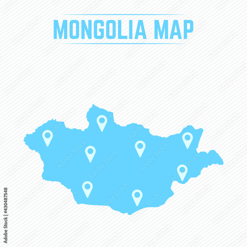 Mongolia Simple Map With Map Icons Stock Vector | Adobe Stock