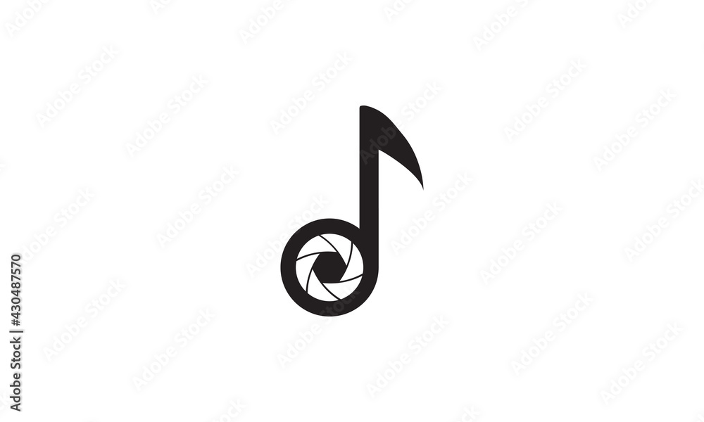 shutter camera with music note logo symbol icon vector graphic design ...