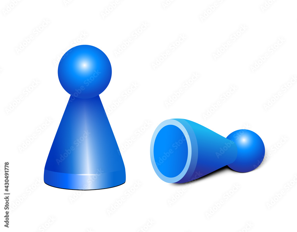 Spielfigur in blau, Spielstein, Halmakegel, Halmafigur, Pöppel Figur ...