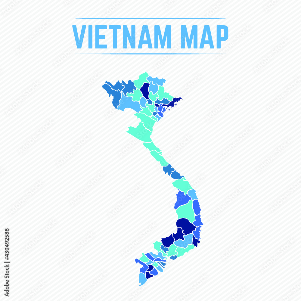Vietnam Detailed Map With Regions Stock Vector | Adobe Stock