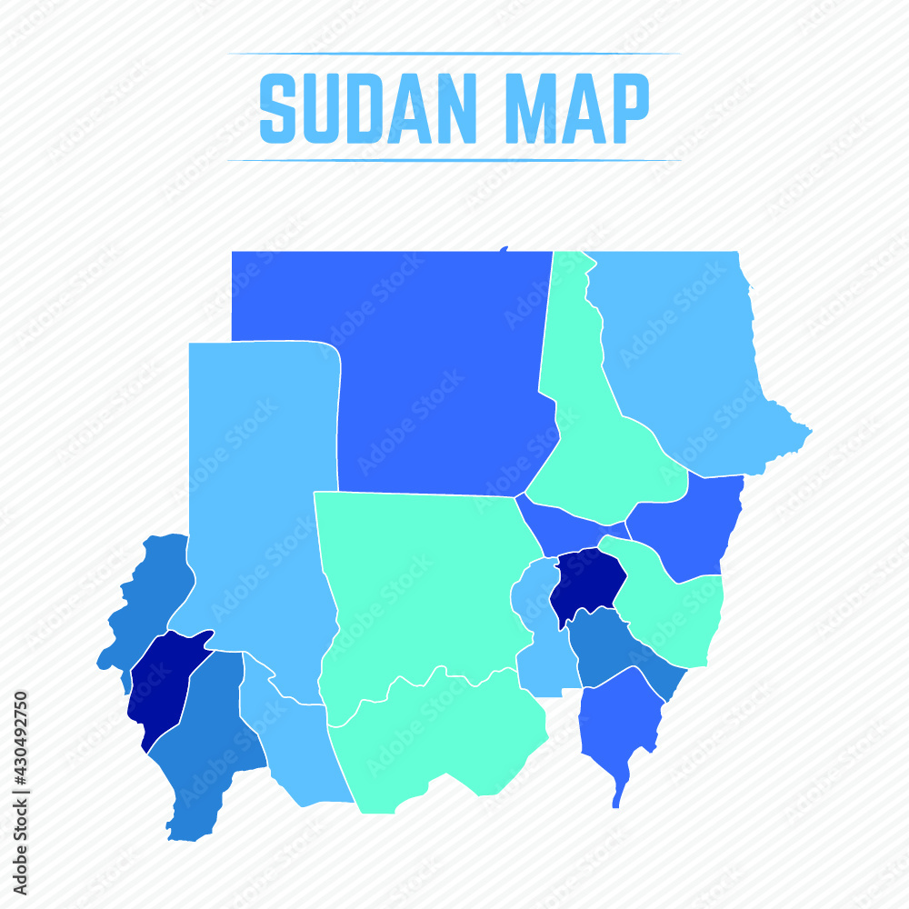 Sudan Detailed Map With Regions Stock Vector | Adobe Stock