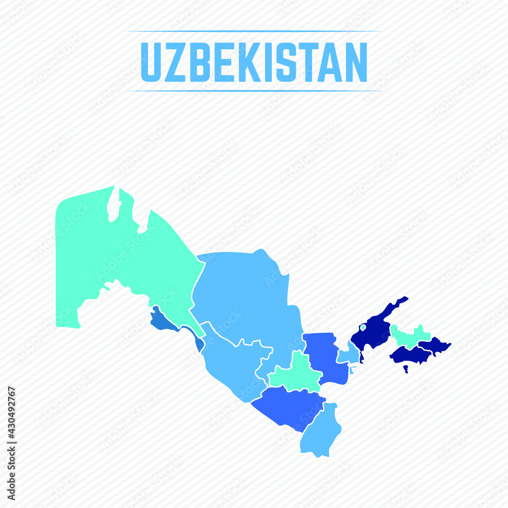 Uzbekistan Detailed Map With Regions Stock Vector | Adobe Stock
