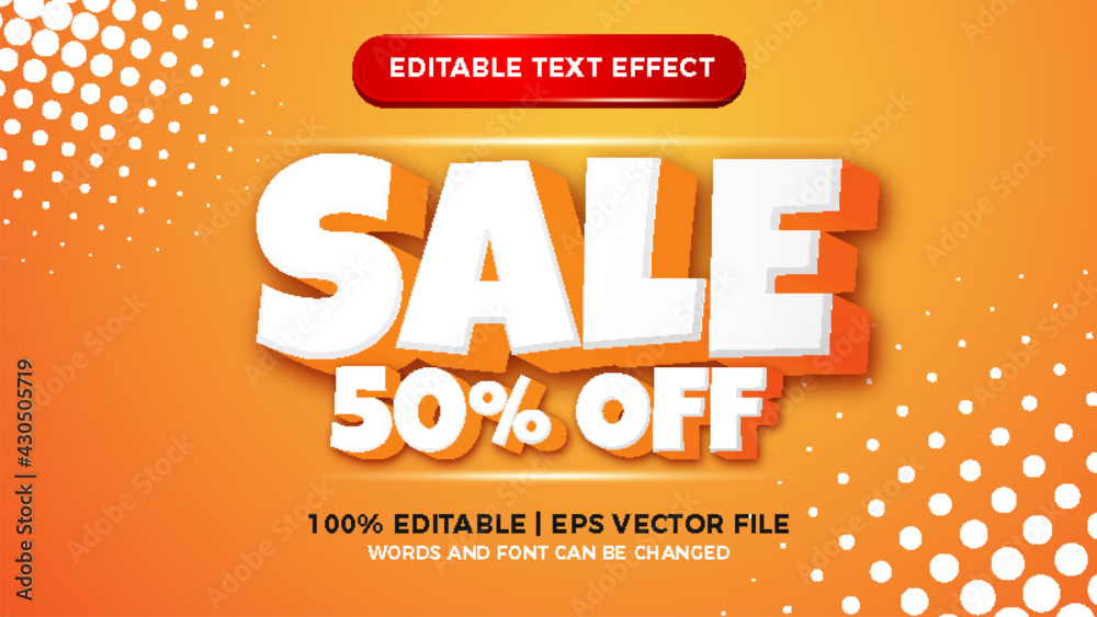 sale editable text style effect illustrator. vector design template ...