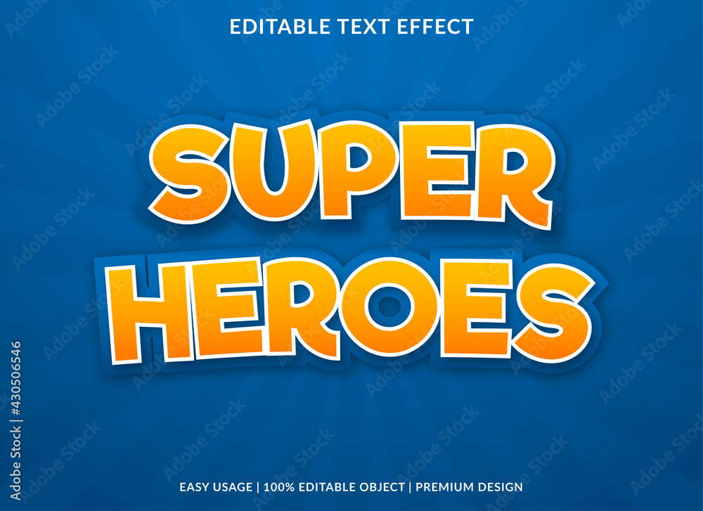 super heroes text effect template design use for business logo and ...