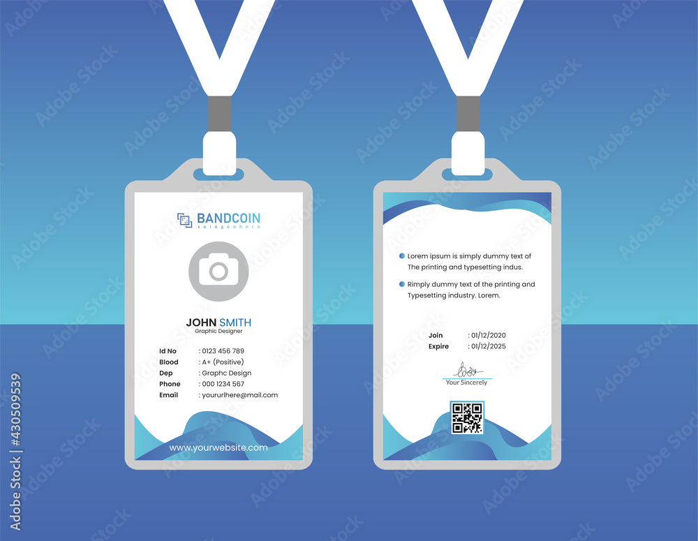 corporate id card design, office id card design, agency id card design ...