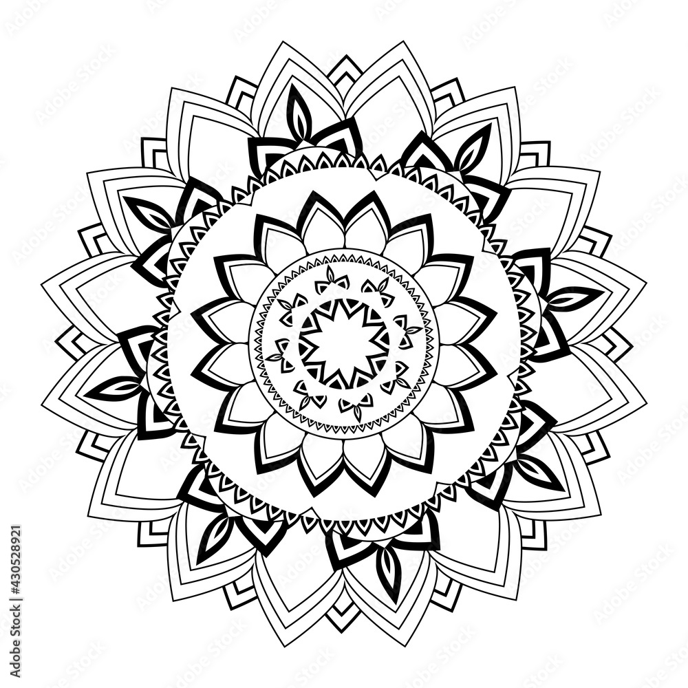 Mandala. Antistress coloring book. Template for mehendi. Oriental ...