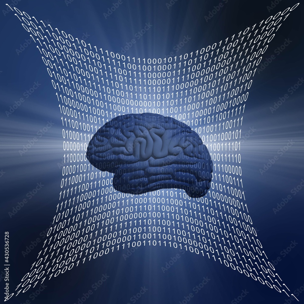 Abstract futuristic square graphic - shaped surface of white binary ...