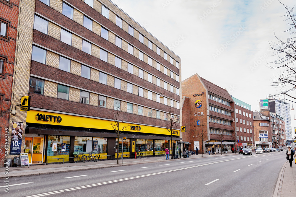 Netto storefront at random street in Aalborg Stock Photo | Adobe Stock