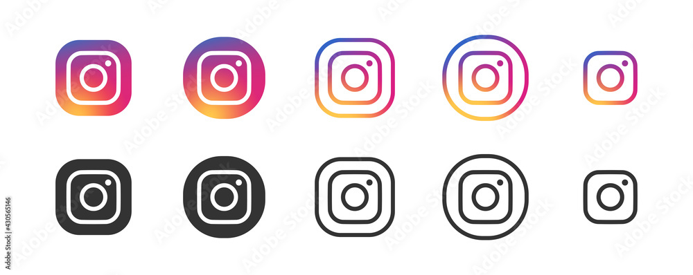 Instagram vector logo icon set Stock Vector | Adobe Stock