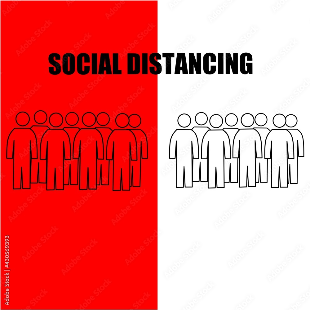 Social distance preventing infection concept %3A Top view of 1 meter ...