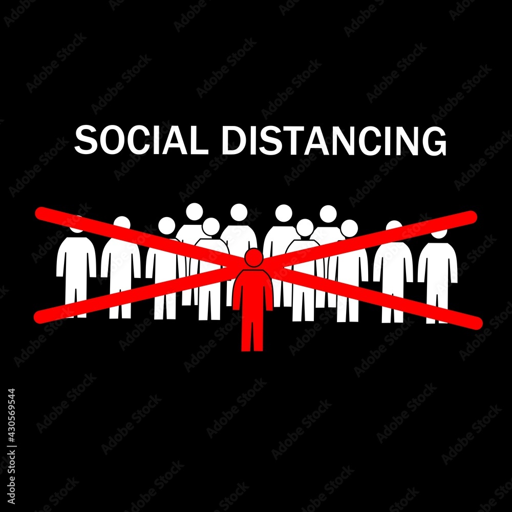Social distance preventing infection concept %3A Top view of 1 meter ...
