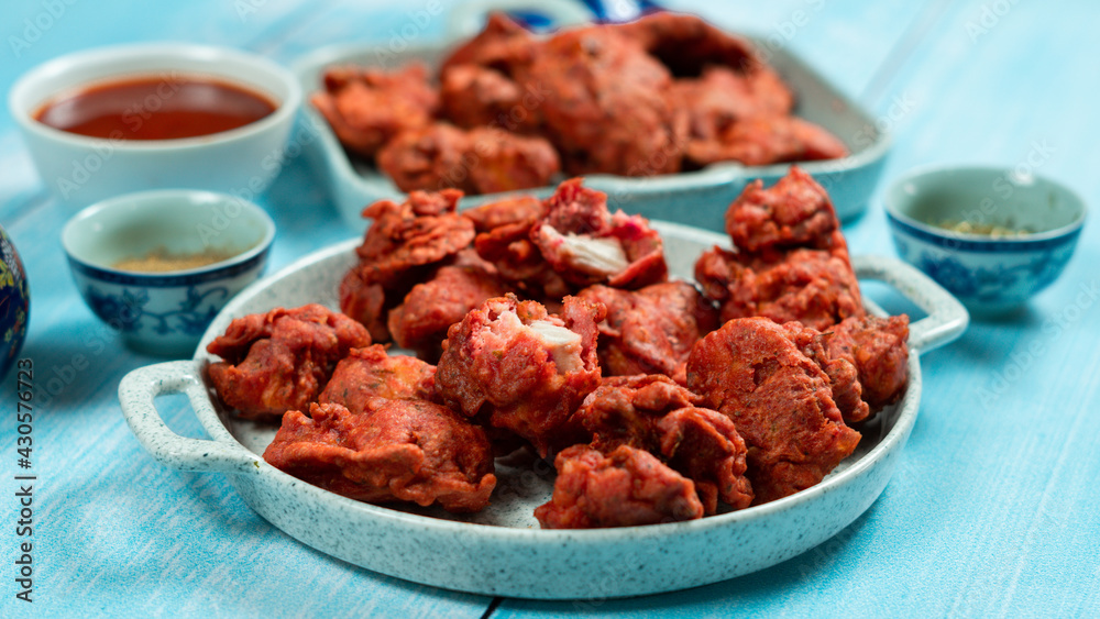 chicken pakora Indian and Pakistani food Stock Photo | Adobe Stock
