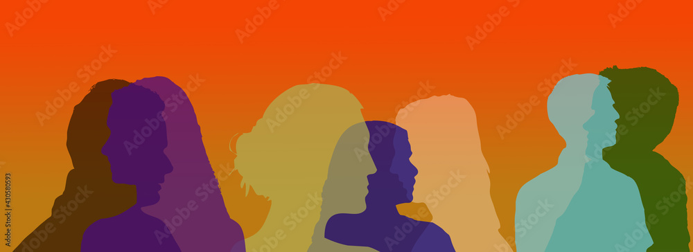 Young people of different background, skin color and opinions ...