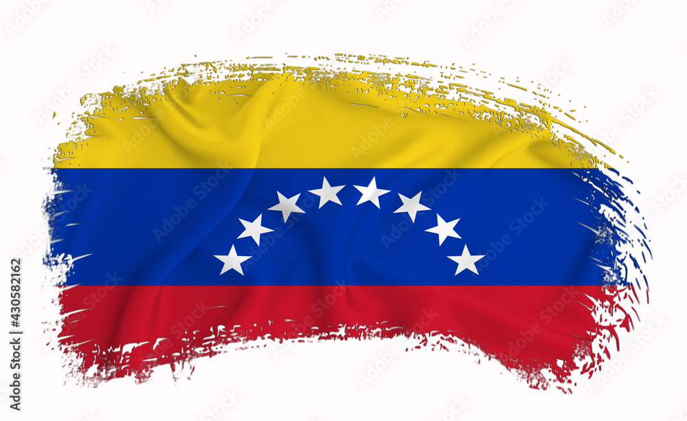 Venezuela flag, brush stroke, typography, lettering, logo, label ...