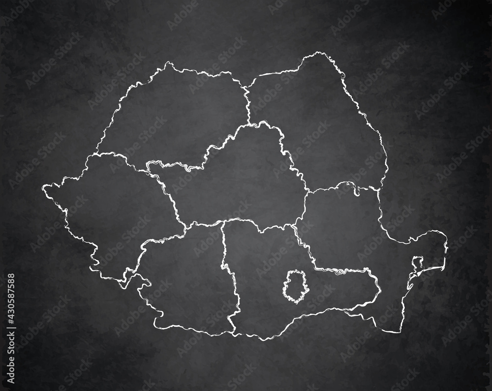 Romania map administrative division, separates regions and names ...