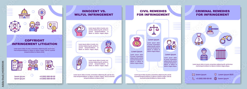 Copyright infringement litigation brochure template. Innocent. Flyer ...
