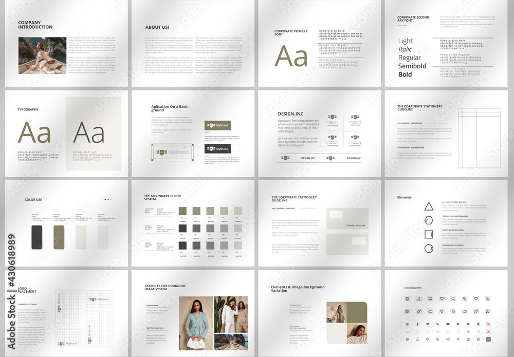 Brand IDentity Guidelines Brochure Layout Stock Template | Adobe Stock