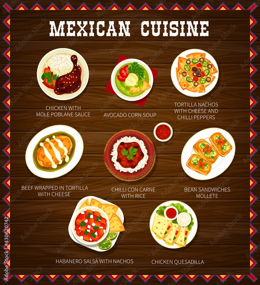 Mexican Entrees Menu