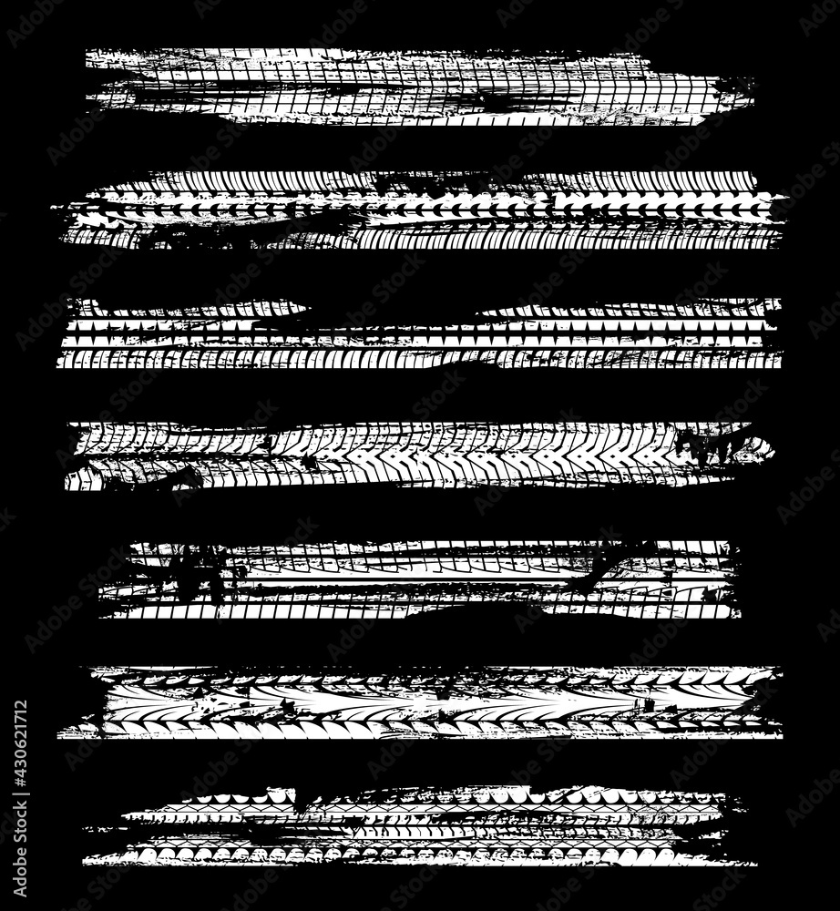 Tire tracks or tyre prints vector design of car wheel traces on mud ...