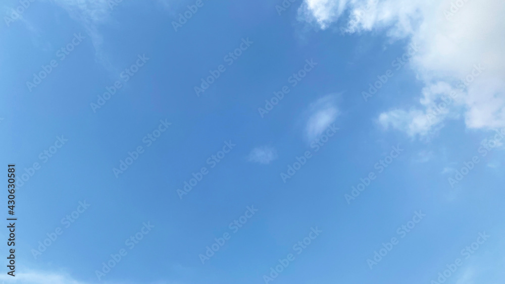 Clean blue sky and white clouds sky background with space for ...