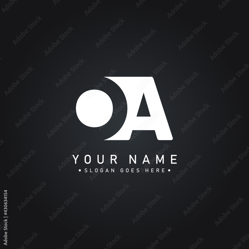 Initial Letter OA Logo - Minimal Business Logo Stock Vector | Adobe Stock