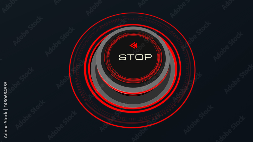 Start Stop Button Concept with finger touch button changing Start to ...