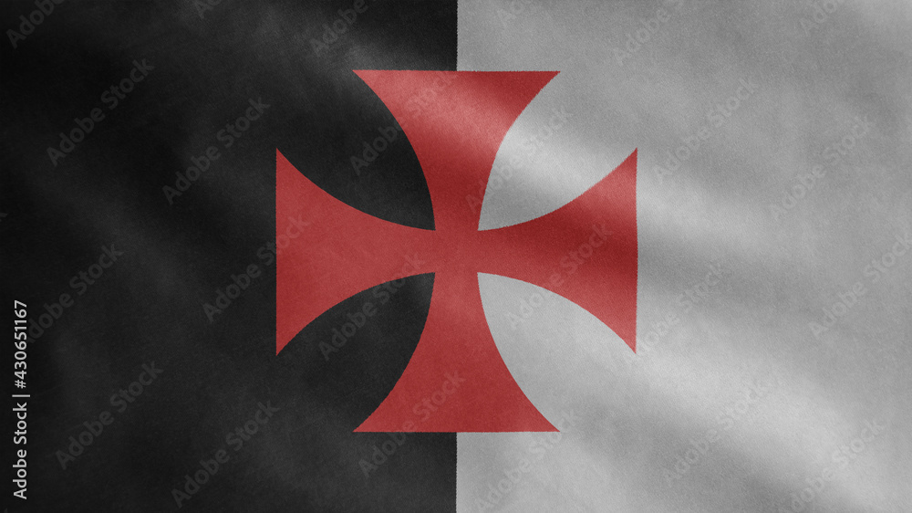 Poster Knights templars flag waving on wind – Wall Art | UkPosters