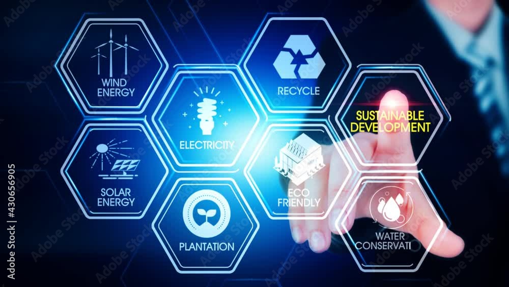 Sustainable Development Hexagonal Touch Screen Concept Hexagonal ...