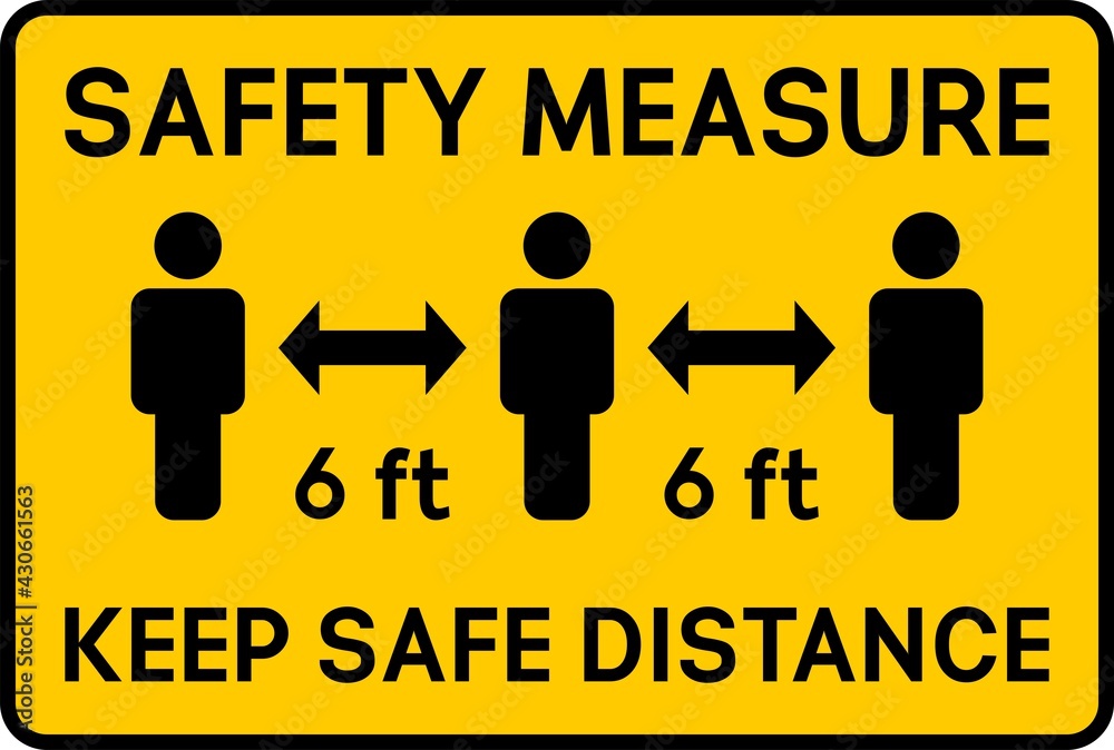Safety measure,keep safe distance warning icon,vector,preventing covid ...