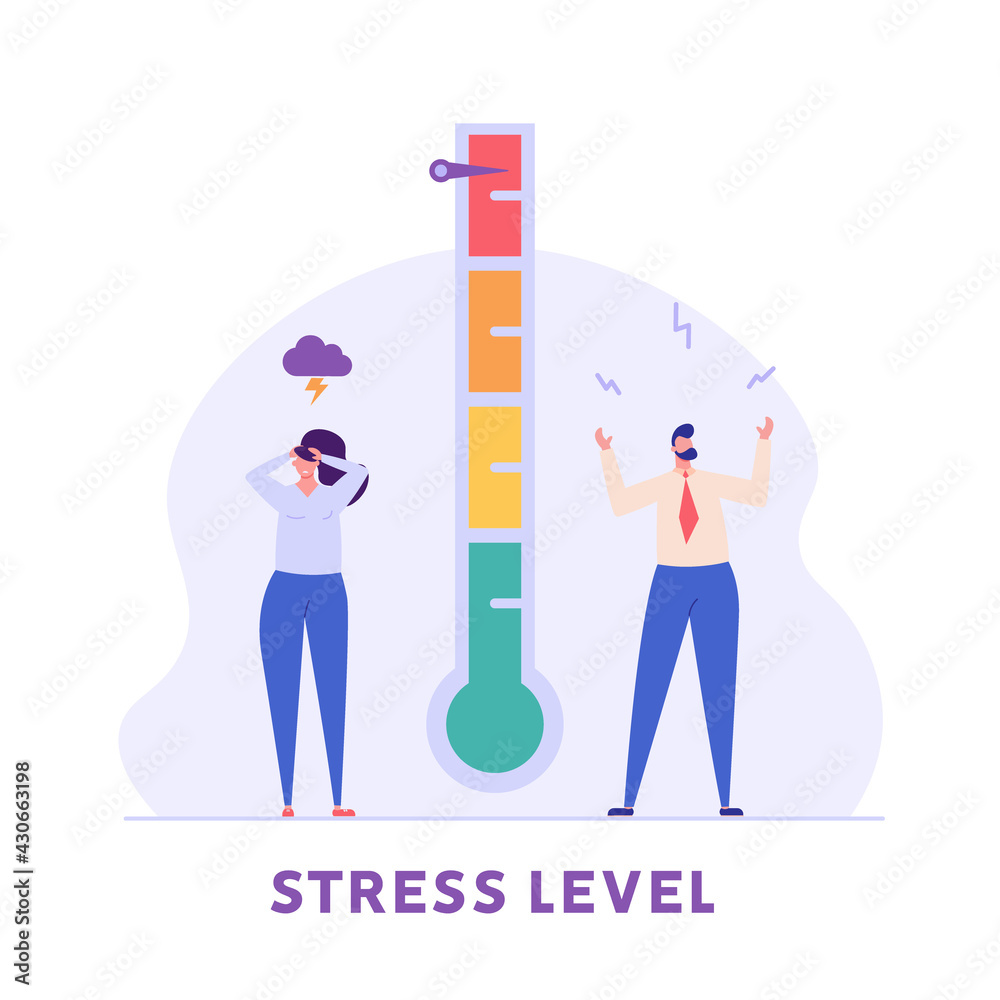 People are on the mood scale. Concept of emotional overload, stress ...