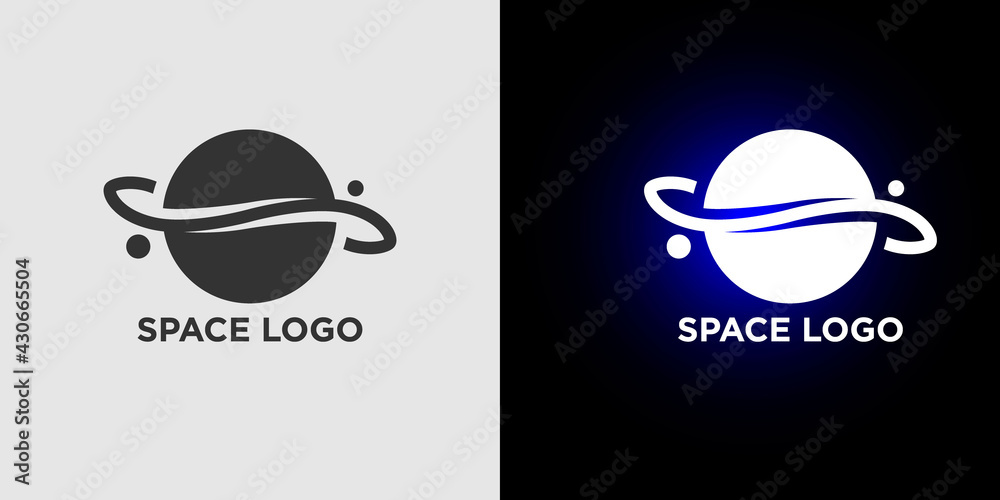 Circle planet with orbital ring global space, symbol icon vector space ...